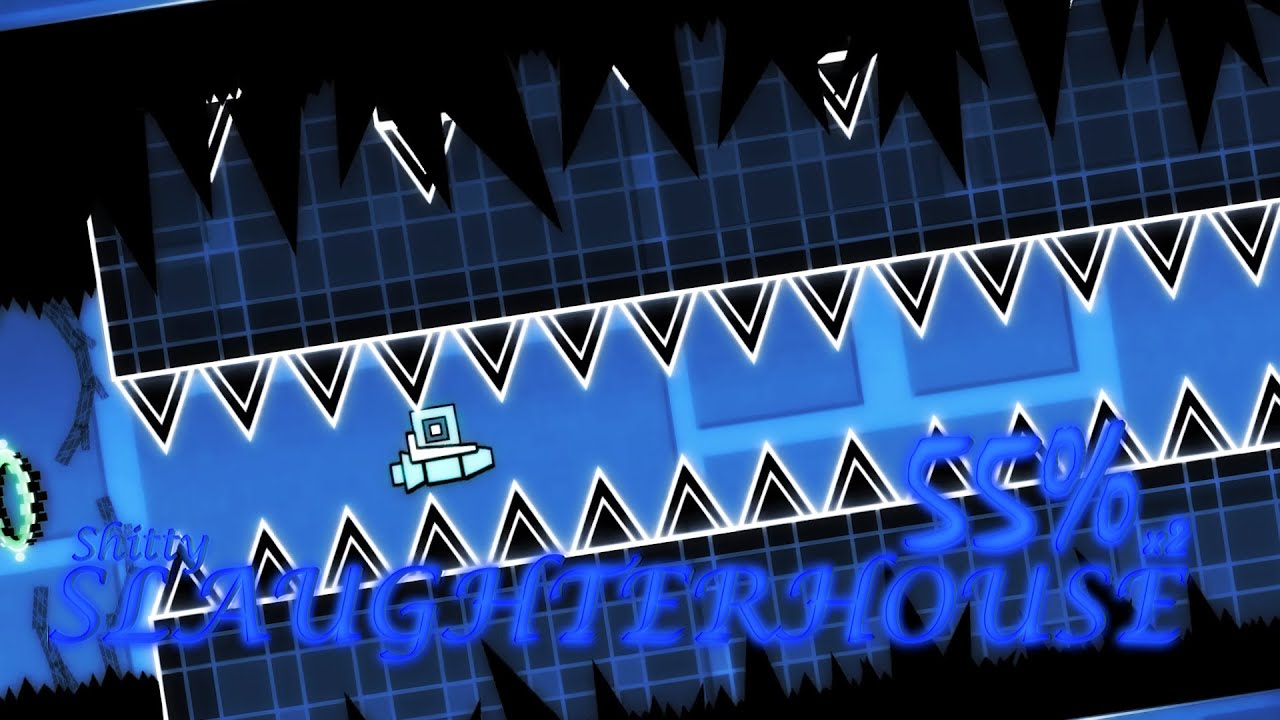 Geometry Dash | Playing Shitty Slaughterhouse 55% - YouTube