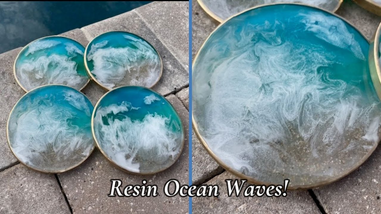 #9 How To Make Ocean Wave Beach Coasters With Casting Resin! - YouTube