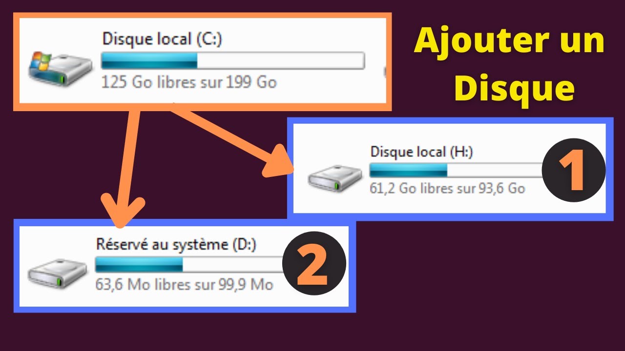 Ajouter un disque locale - supprimer une partition - YouTube