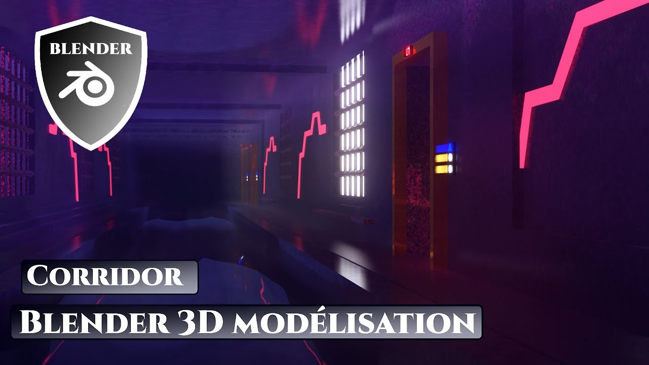 Corridor 3D modélisation blender #blender #corridor #3d - YouTube
