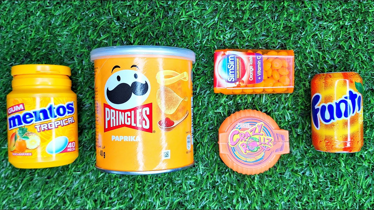 Satisfying video asmr Pringles and gummy candy Cutting video - YouTube