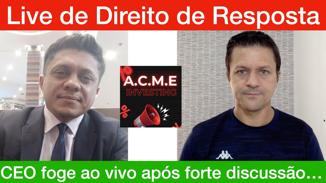 Live de Direito de Resposta com o CEO da ACME - YouTube