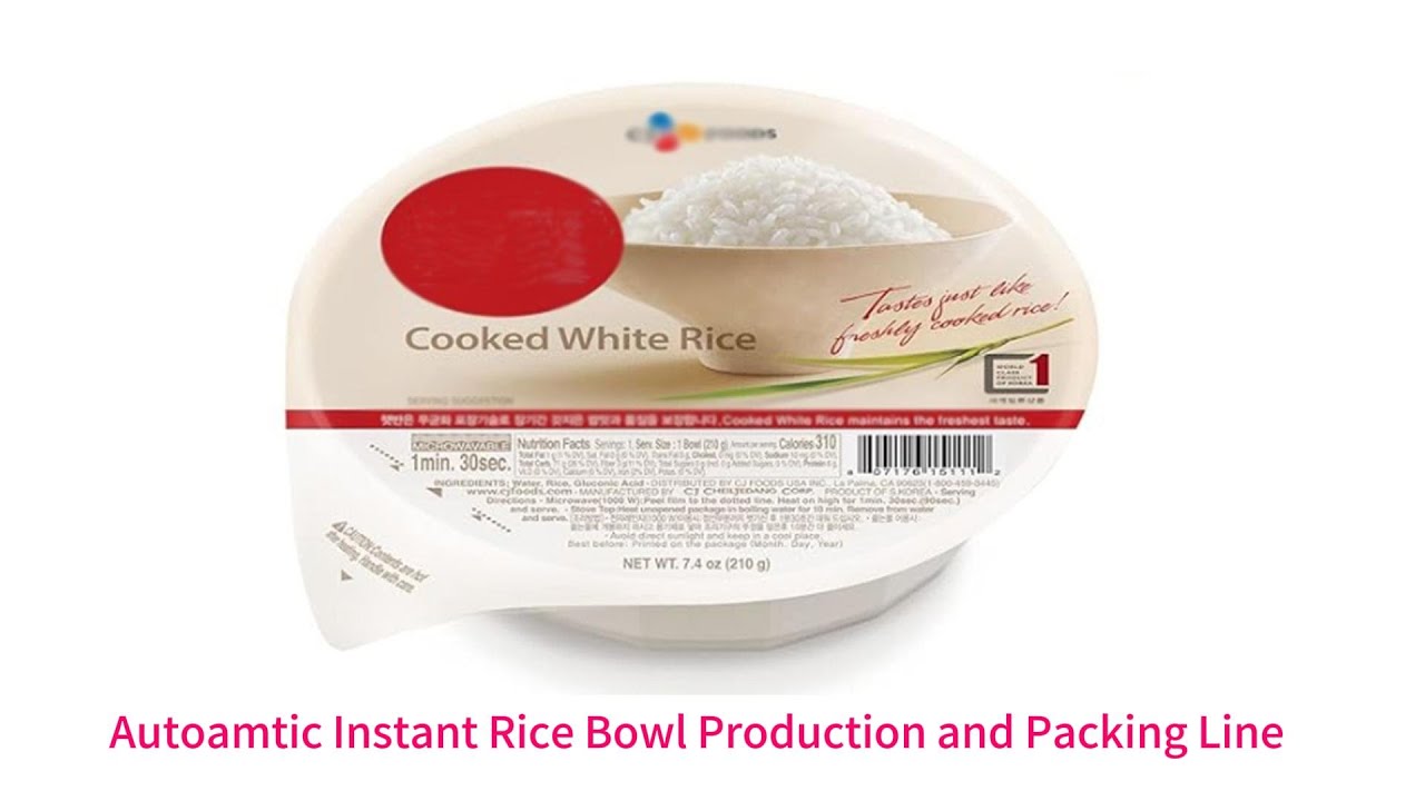 How instant rice bowl is produced and packed - YouTube