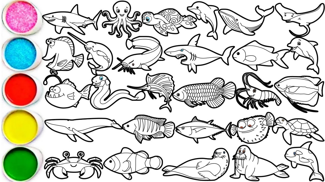 Draw 28 Amazing Sea Animals in Minutes - Shark, Dolphin, Octopus ...