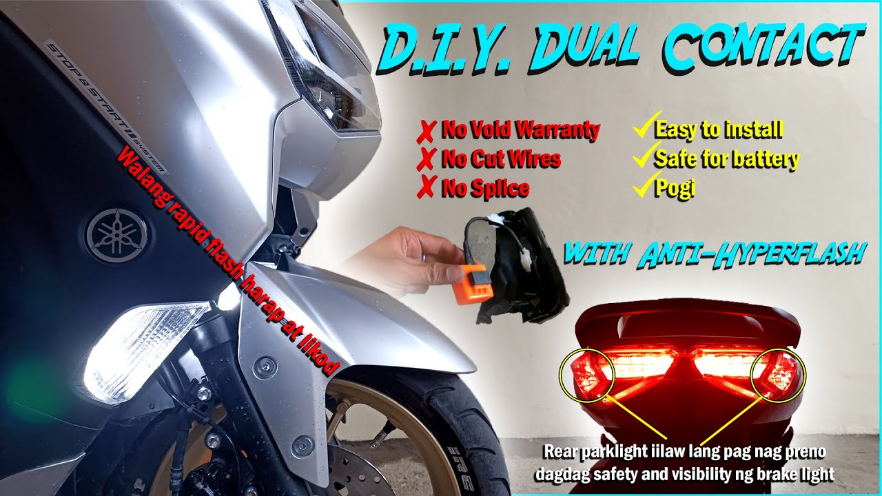 Dual contact for front and tail light with Anti Hyper Flash relay for ...