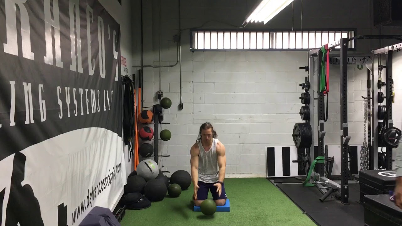 MB Kneeling Push Press Throw - YouTube