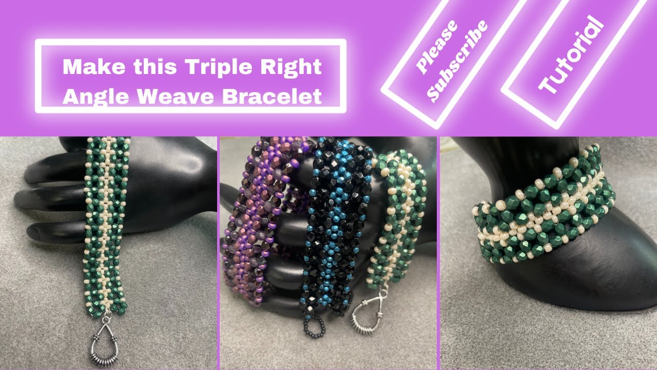 Right Angle Weave (RAW) 3 row bracelet - YouTube