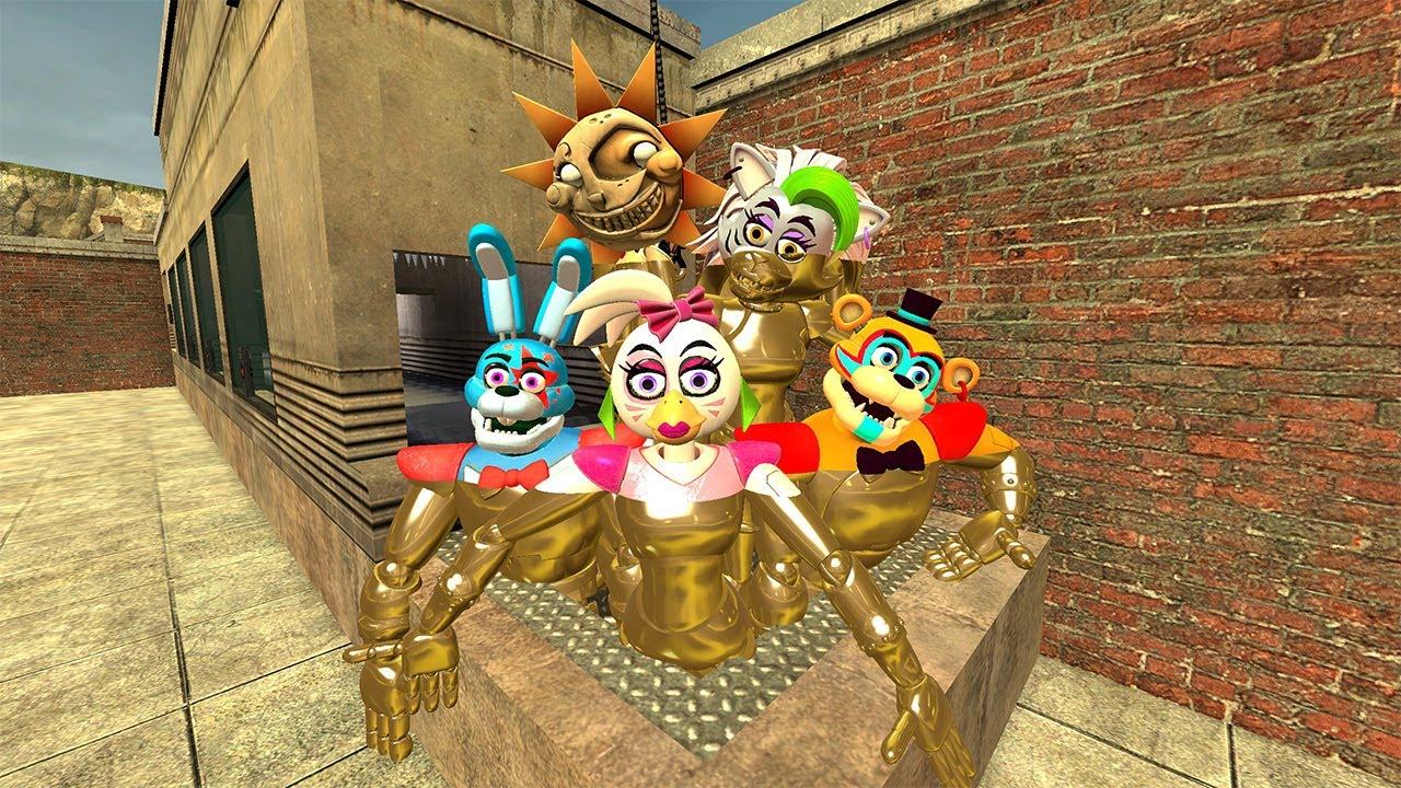 EXPLODING ALL NEW GOLD FNAF ANIMATRONICS RUIN DLC IN BONEWORKS VR! Five ...