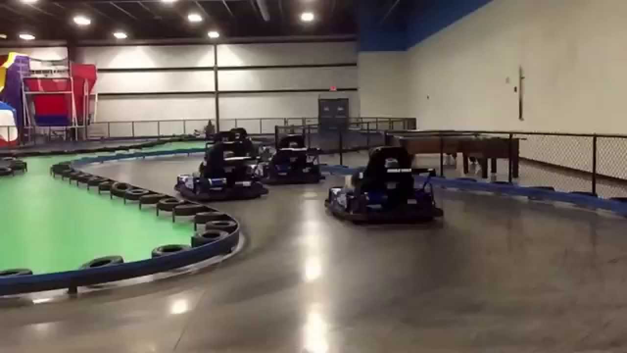 At the indoor go cart track (in slow motion) - YouTube