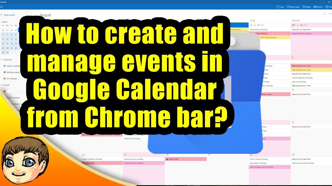 How to create and manage events in Google Calendar from Chrome bar ...