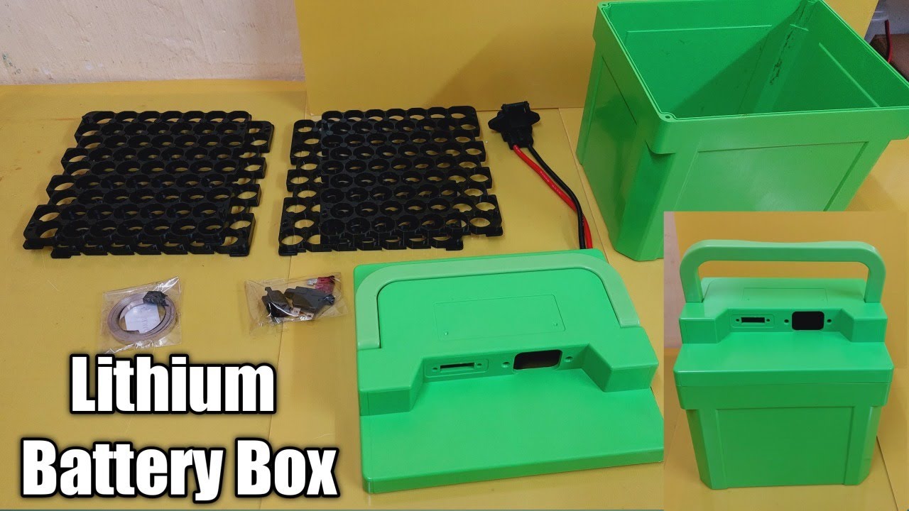 Lithium Battery Box Case, With Strip, Spacer, Socket, Fuse All - YouTube
