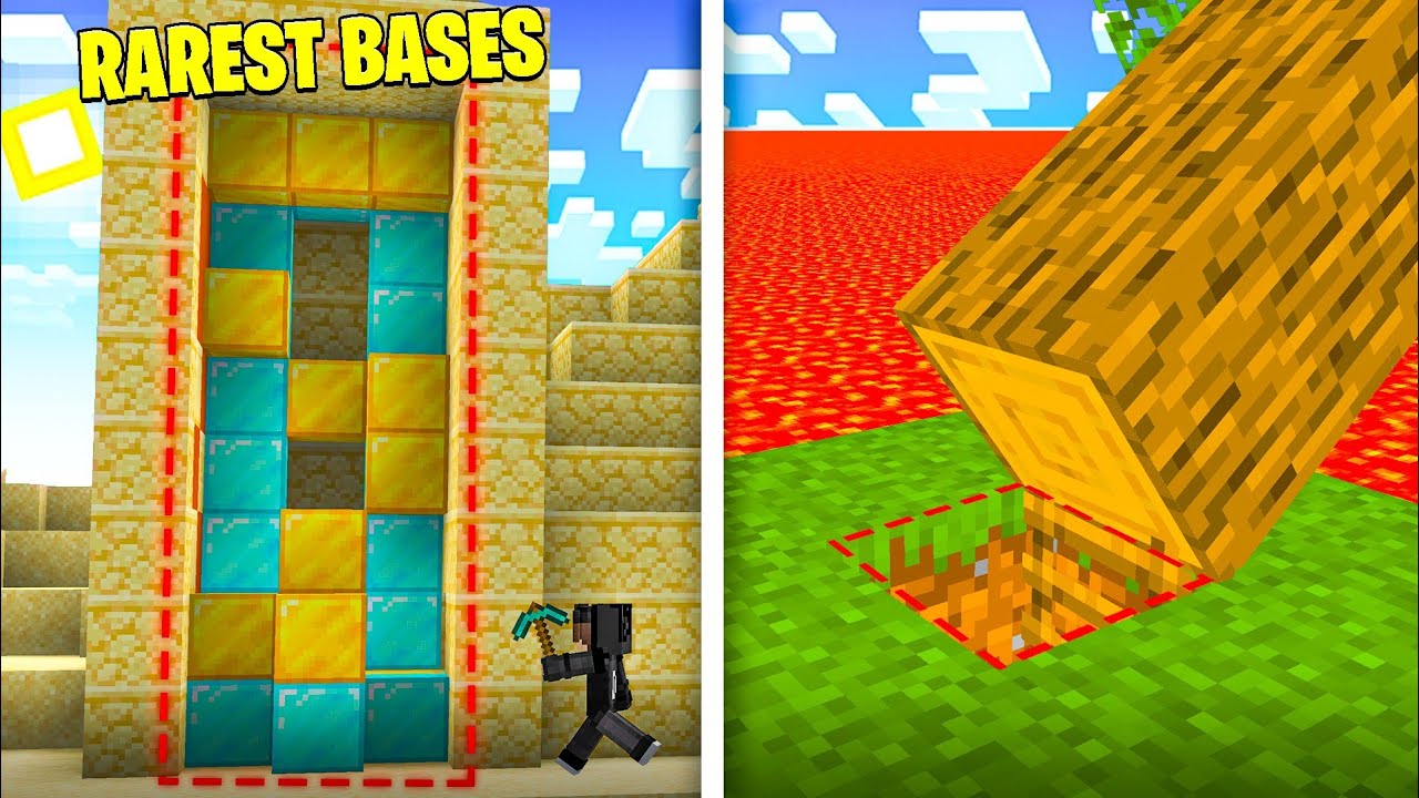 RAREST AND HIDDEN SECRET BASES IN MINECRAFT CHALLENGE !! - YouTube