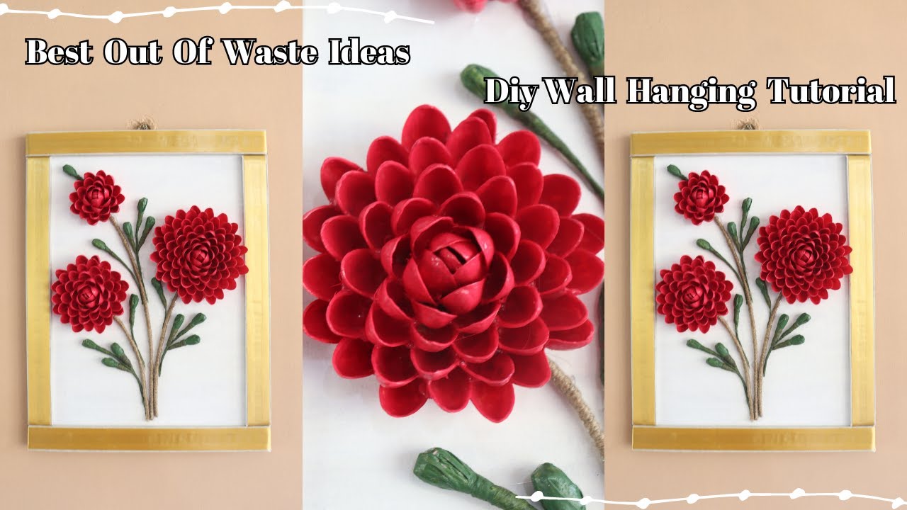 Wall Hanging showpiece making at home | DIY Home Decor | Amazing Craft with Waste Pista Shells ...