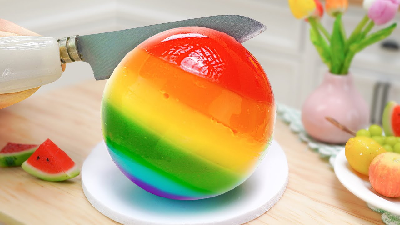 Wonderful Miniature Rainbow Jelly Cake Decorating - Satisfying Rainbow ...
