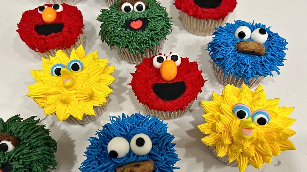 How to make Sesame Street Cupcakes | Cake Decorating | Sugarella Sweets ...