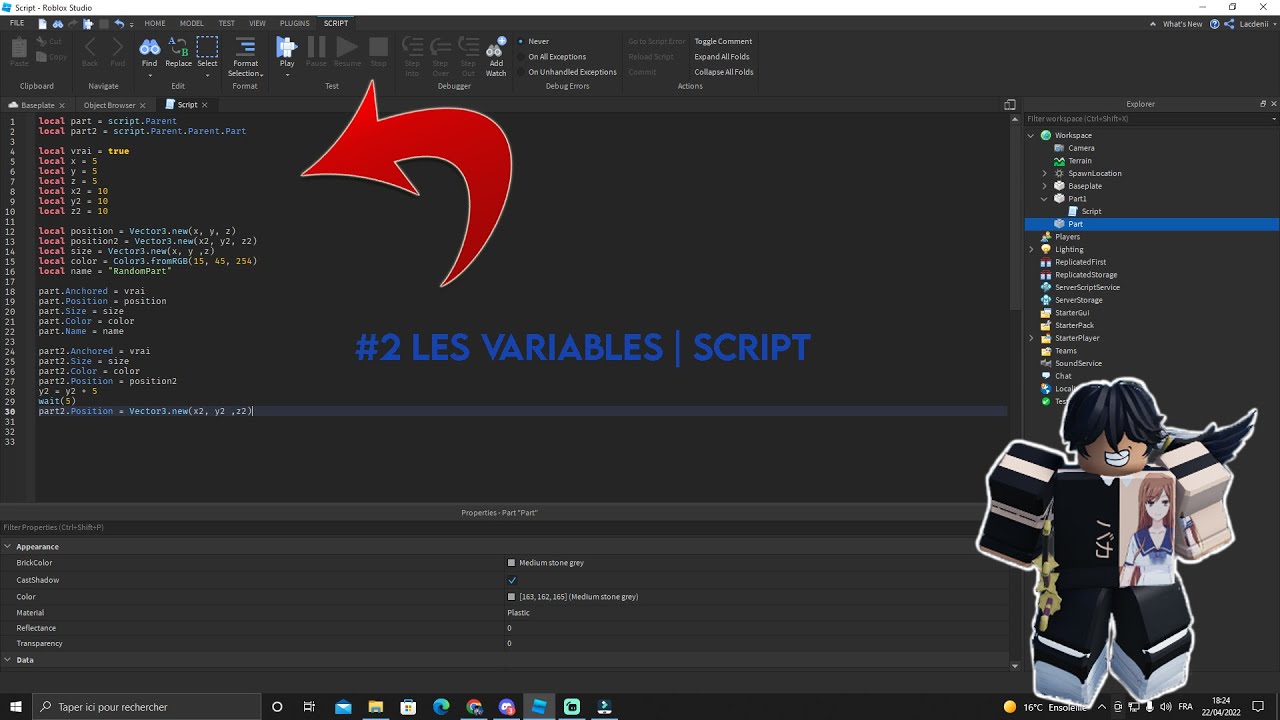 Roblox Studio #2 | Les Variables - YouTube