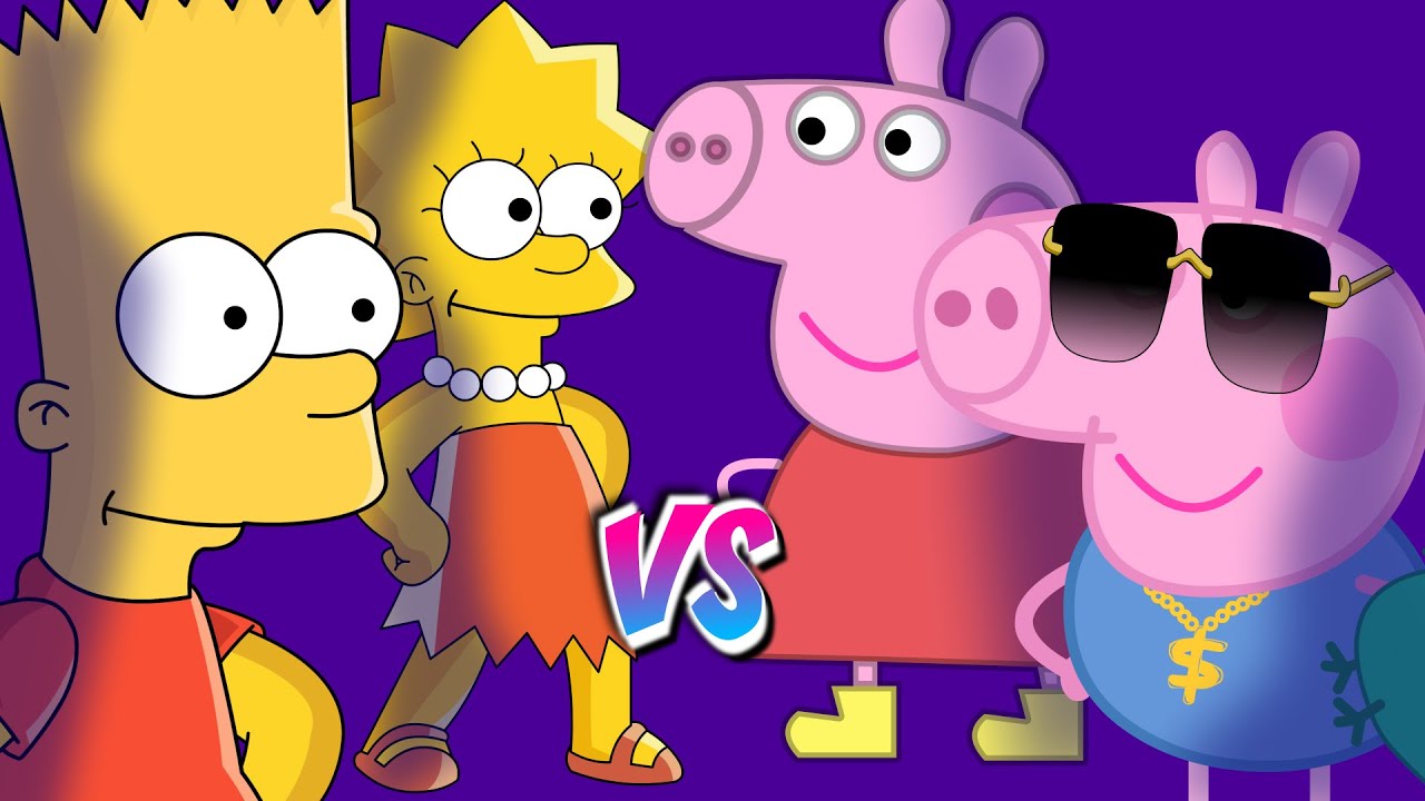 Peppa Pig y George vs Bart y Lisa simpson - BATALLA DE RAP ANIMADA (2 ...