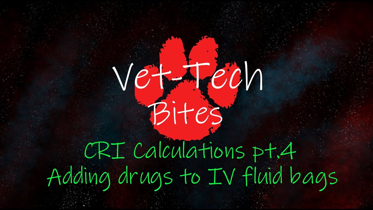 Vet-Tech Bites | CRI Calculations pt.4: Adding medications to IV Fluid ...