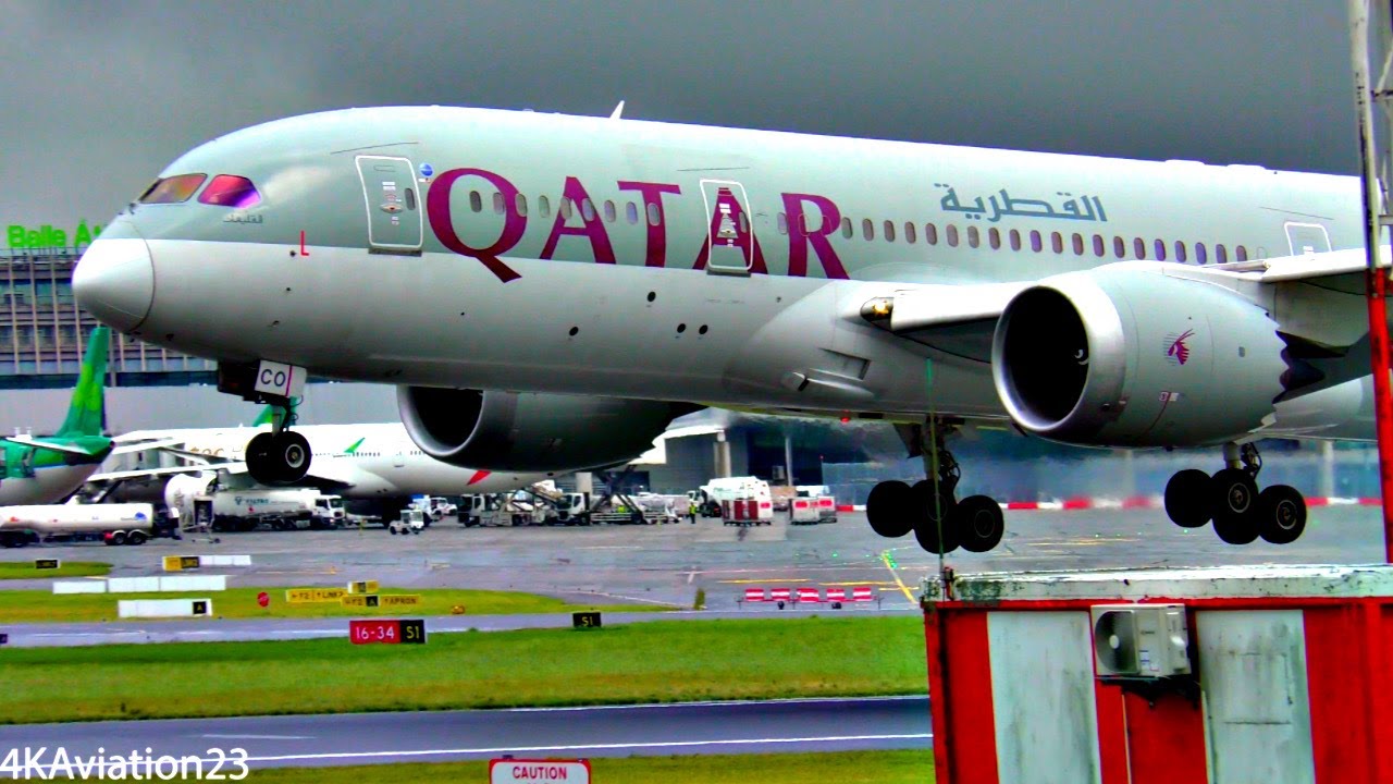 BOEING 787[QATAR AIRWAYS] LANDING AT DUBLIN AIRPORT - YouTube