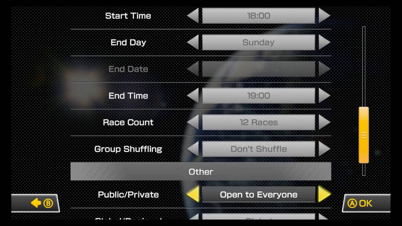 Mario Kart 8 Tournament Setting and Options Menu - YouTube