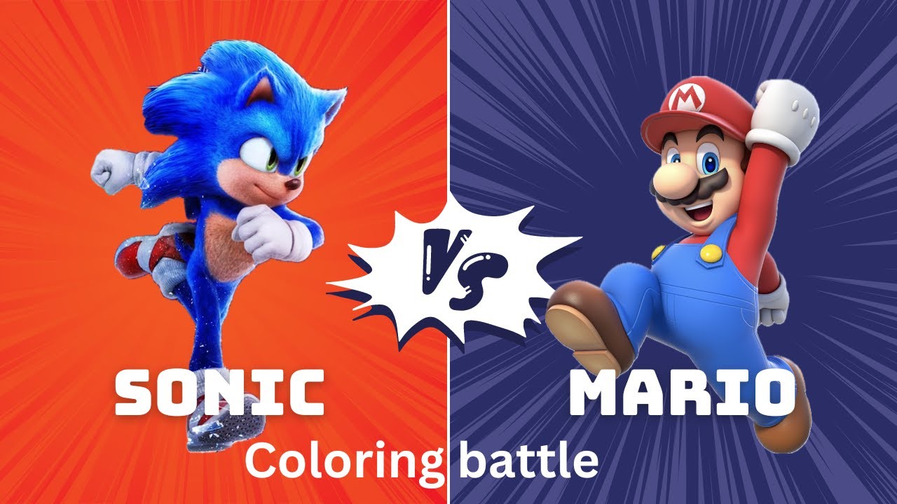 Sonic vs Mario the ultimate coloring battle |#sonicvsmario #sonic # ...