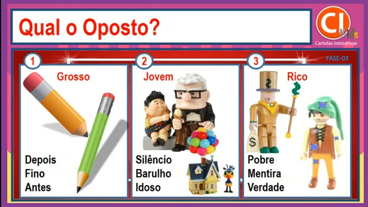 ANTÔNIMOS E SINÔNIMOS - N°39 - Opostos Educação Infantil - Contrários ...
