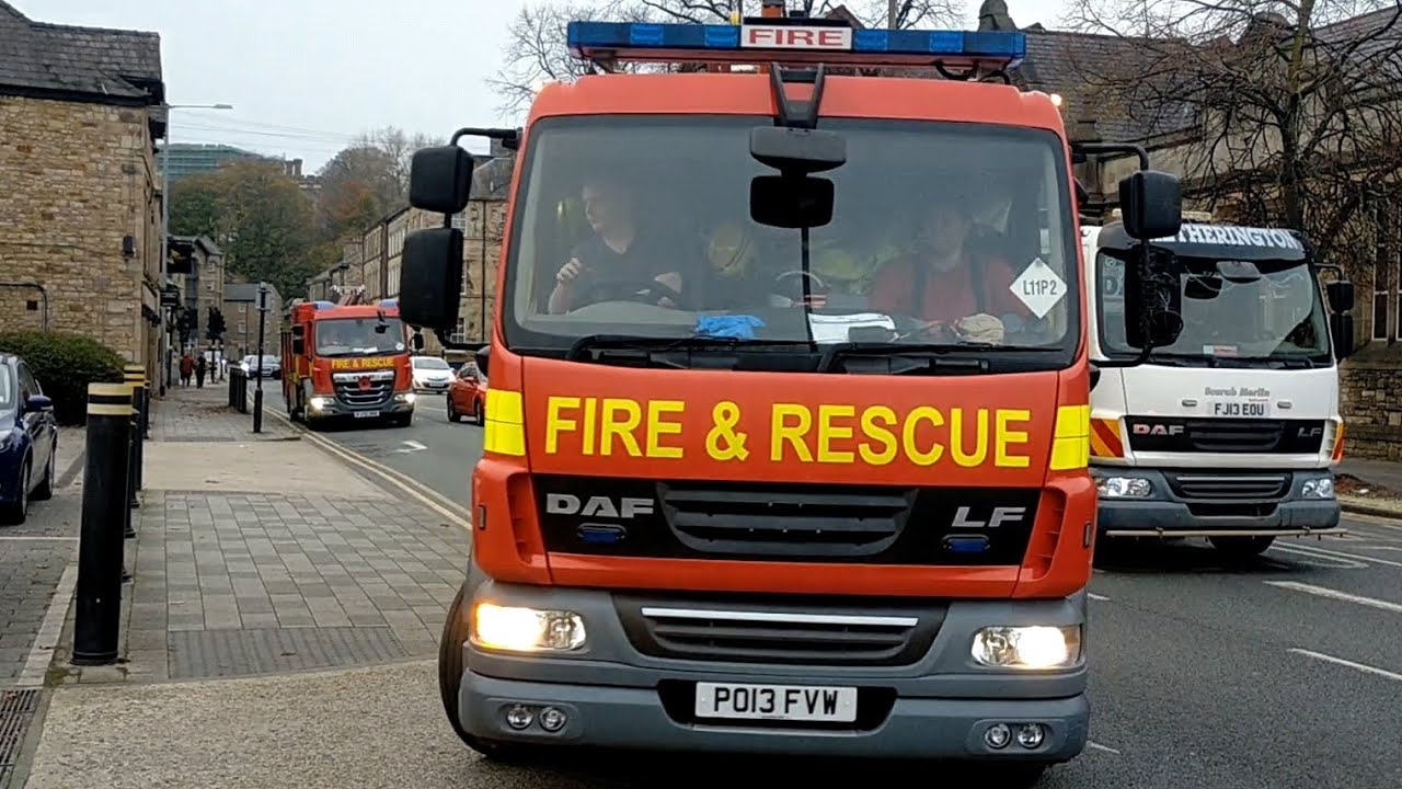 Loads of fire engines at Lancaster Fire Station! - YouTube