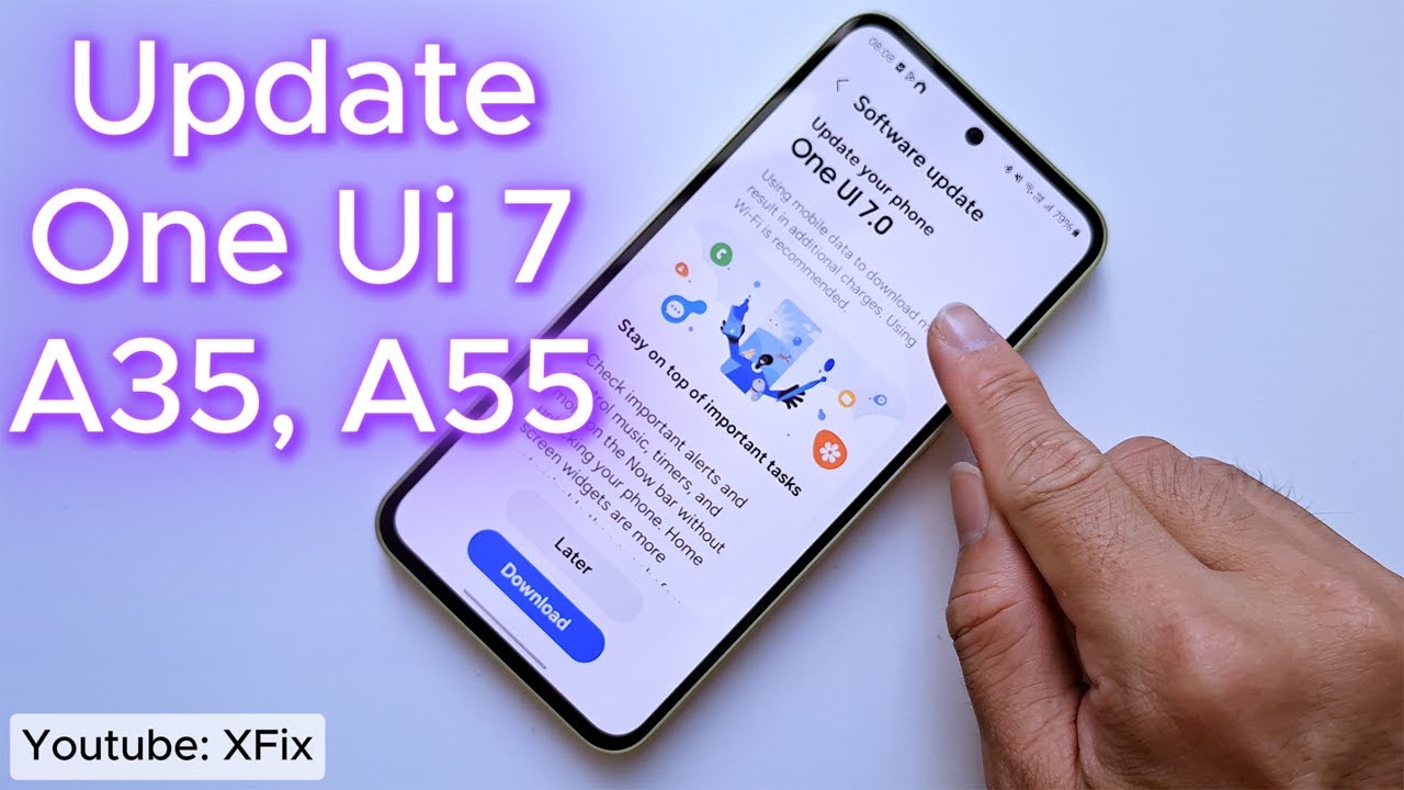 Update One Ui 7 on Samsung A15, A25, A35, A55 - YouTube
