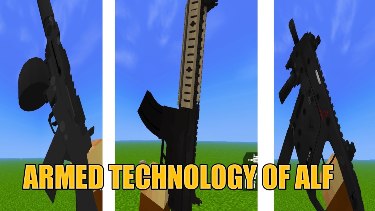 ARMED TECHNOLOGY OF ALF with 3D guns | MINECRAFT PE (1.19.50+) - YouTube