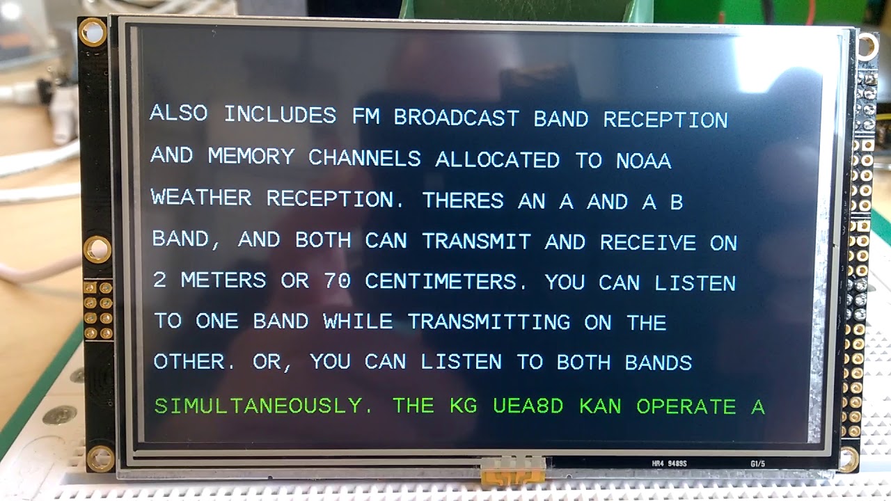 CW monitor RA8875 dual layer display - YouTube