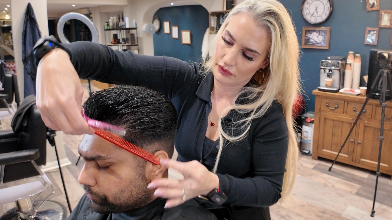 🇬🇧 British Barber Queen's GREATEST ASMR 💈 Haircut & Beard trim - YouTube