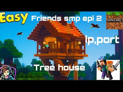 surviving night in small treehouse in friends smp || Friends smp epi 2 ...