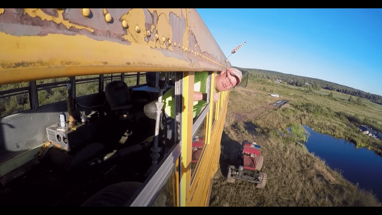 Wisconsin Man Builds Deer Hunting Stand from School Bus (2016) - YouTube