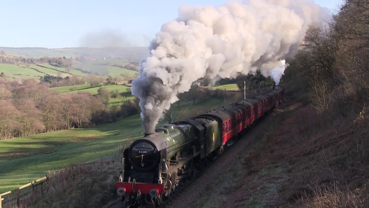 LMS No.46100 'Royal Scot' tnt with LMS Black Five No.44806 southbound ...