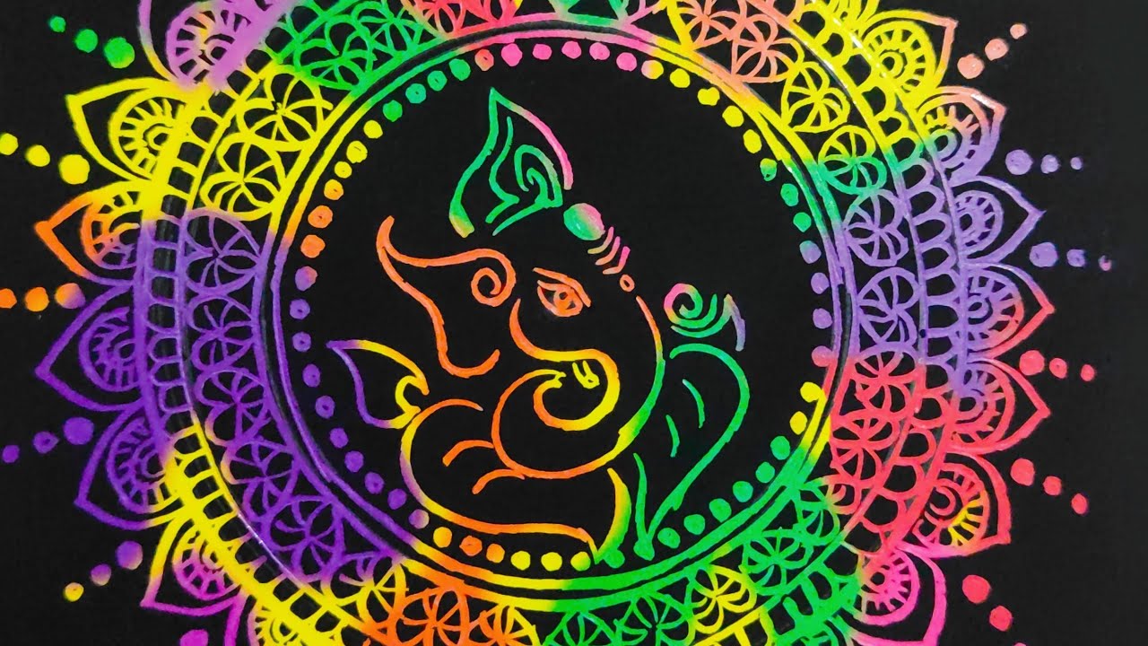 Ganesh Chaturthi🌸Special Scratch drawing 🎨||Ganpati Bappa Morya🙏# ...