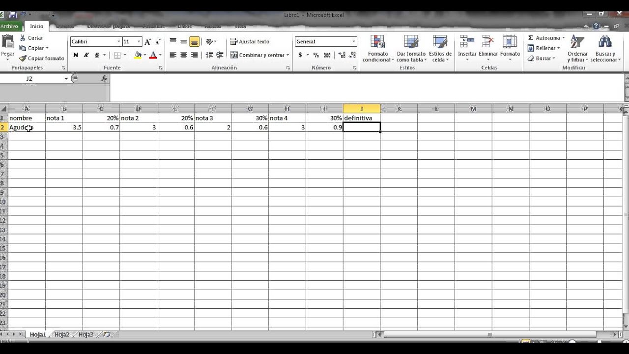 Calcular la nota definitiva - YouTube