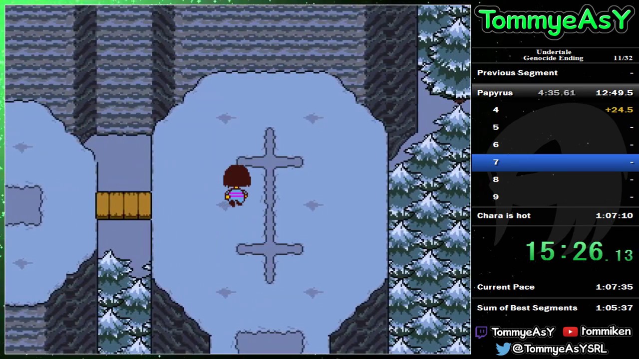 Undertale - Genocide Ending speedrun in 1:07:05 - YouTube