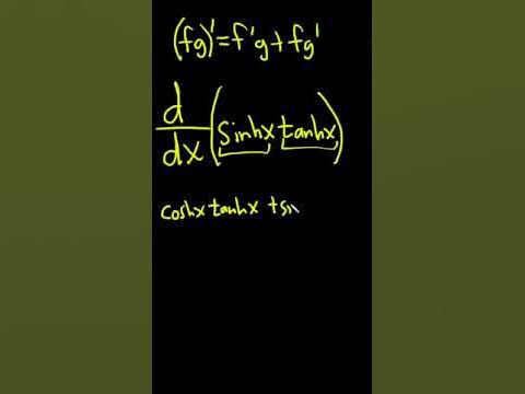 Derivative of sinh(x)tanh(x) #shorts - YouTube