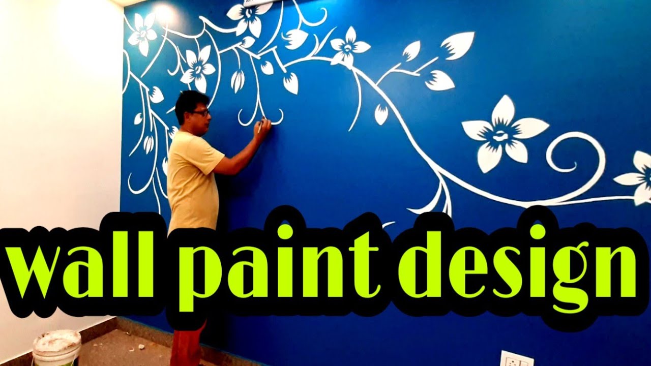 Wall paint design nazim rajput - YouTube