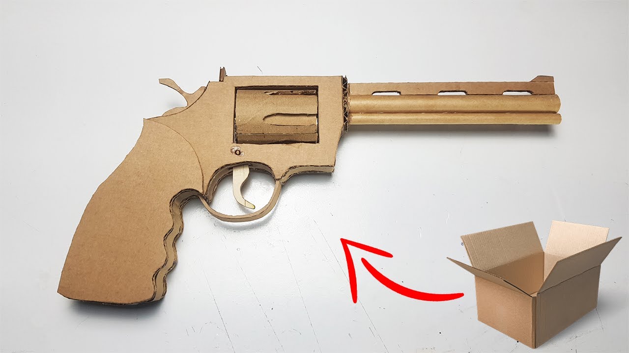 Como Fazer um Revolver de Papelão que Atira - Cardboard Gun Toy - YouTube