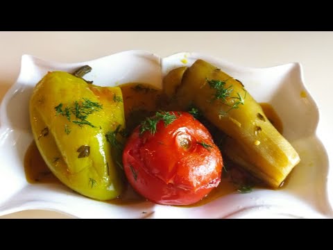 Badımcan, bibər  dolması _ Naxçıvan mətbəxindən    🍅🍆🌶️