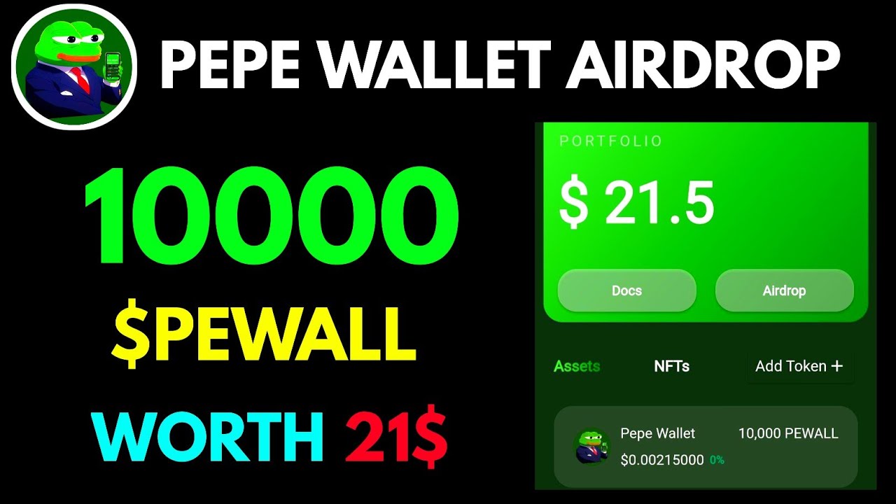 Pepe Wallet Airdrop Get 10000 PEWALL Tokens Worth 21 USD | The Next ...