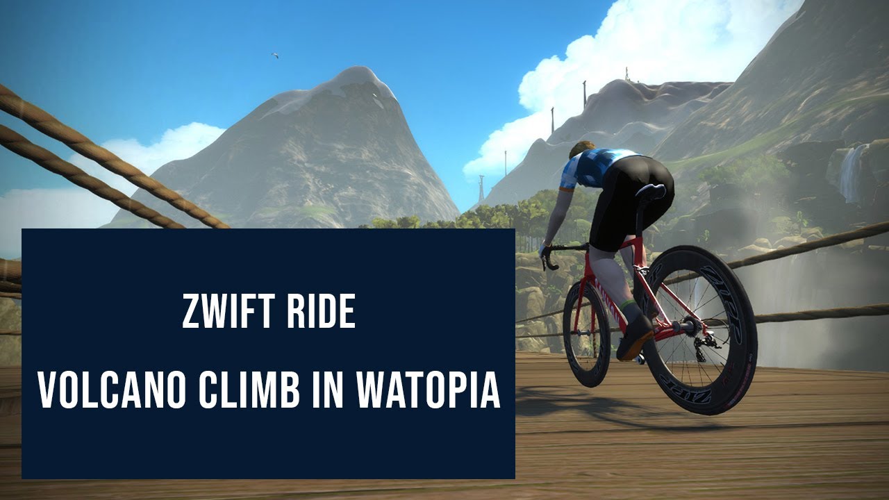 Zwift ride in Watopia – Volcano Climb route – 24.2km - YouTube