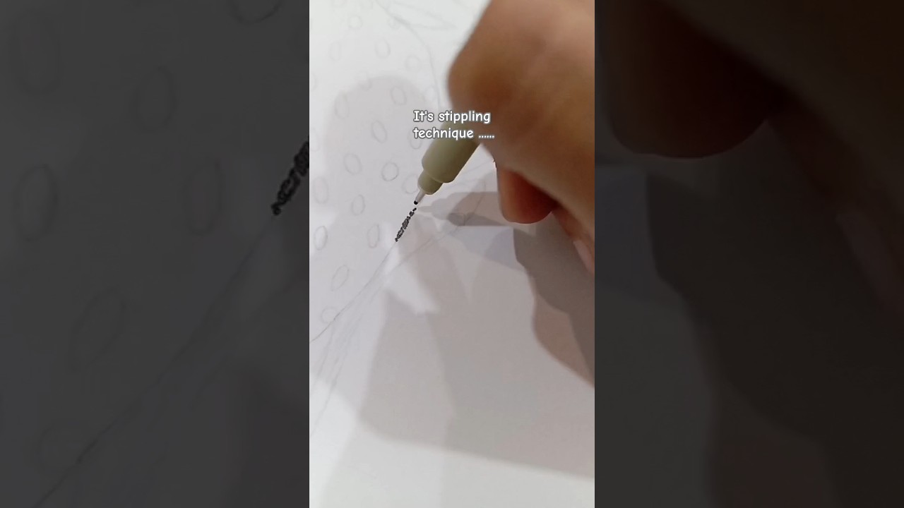 realistic Strawberry with stippling technique - YouTube