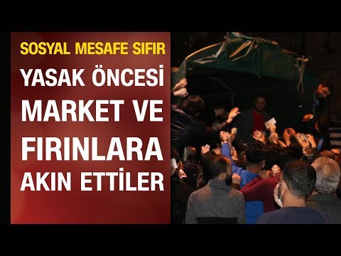 Telaşa kapılanlar market ve fırınlara akın etti