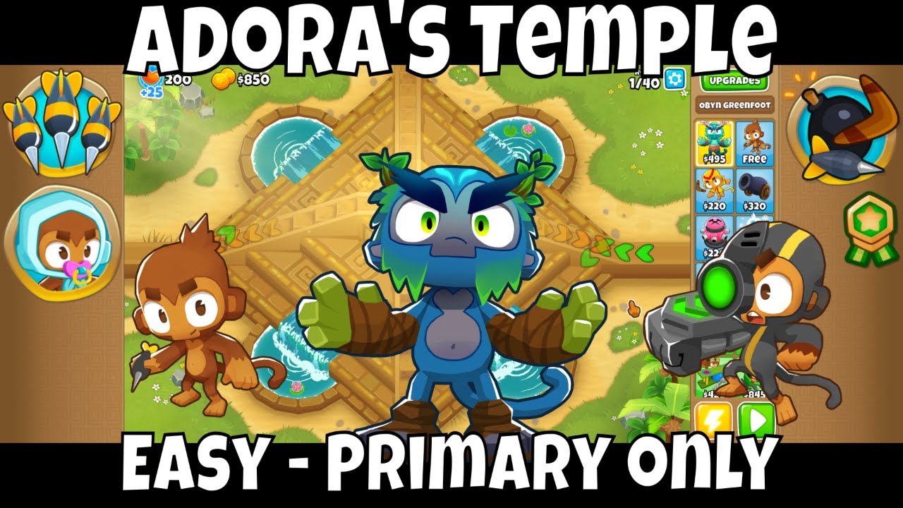 Bloons TD 6 - Adora's Temple - Easy - Primary Only - YouTube