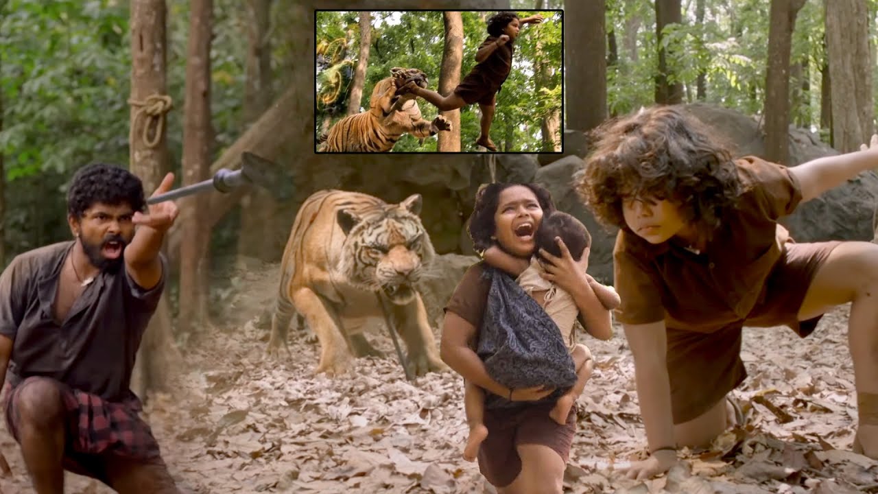 Manyam Puli Movie Mohanlal Childhood With His Brother Tiger Chasing ...