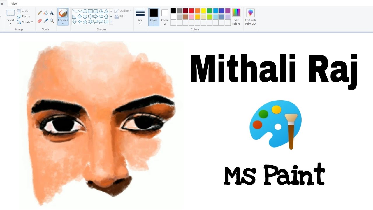 Mithali Raj Painting in Paint | Woman Cricketer Mithali Raj drawing in ...