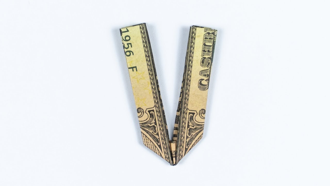 Money Origami Alphabet Letter V 🤩 COMPLETE Dollar Alphabet - YouTube
