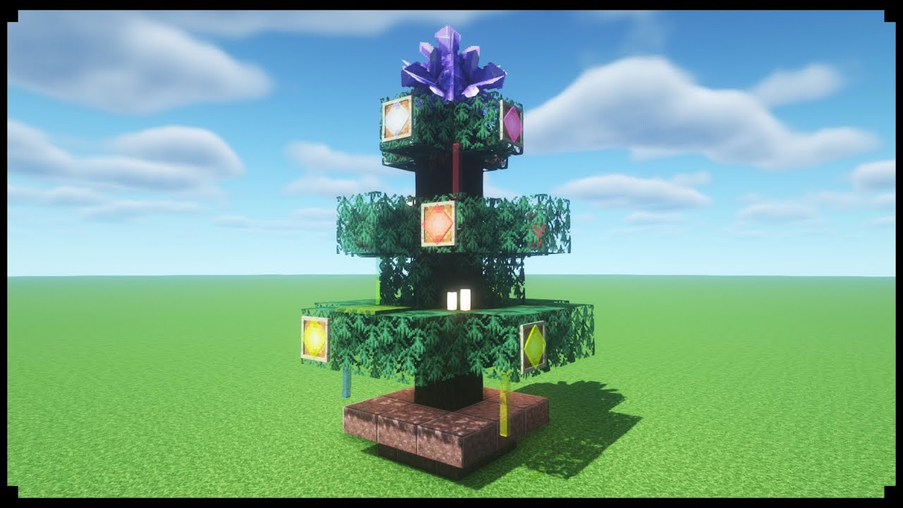 Minecraft Tutorial: How To Make A Christmas Tree - YouTube